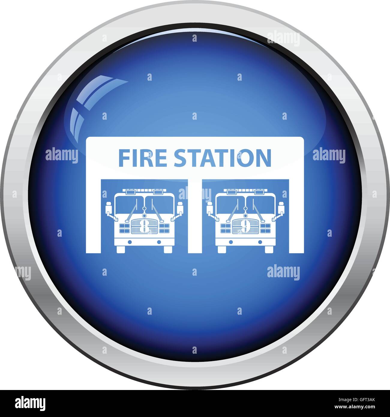 Fire station icon. Glossy button design. Vector illustration Stock ... Fire station icon. Glossy button design. Vector illustration Stock ...