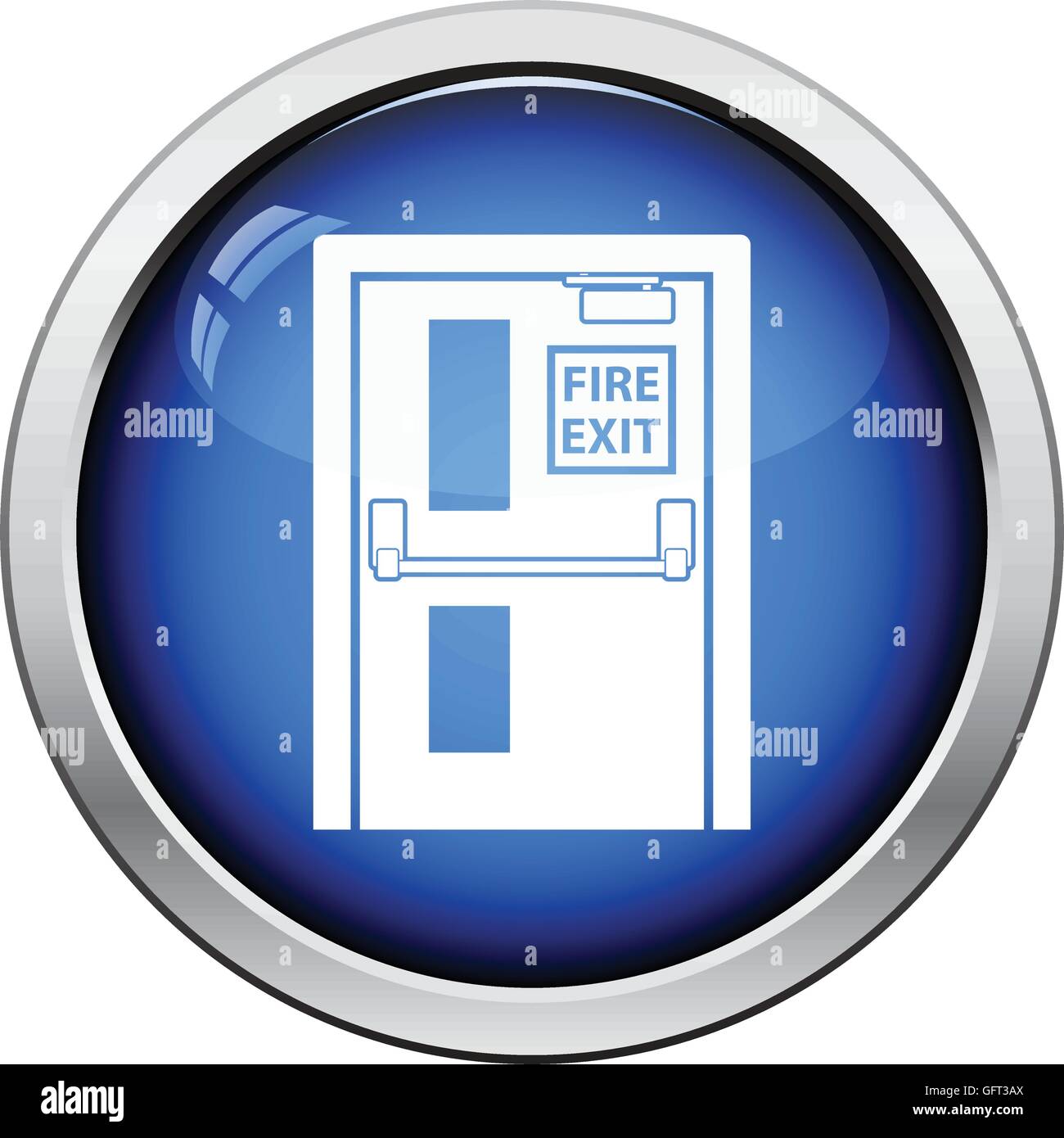 Fire exit door icon. Glossy button design. Vector illustration Stock ... Fire exit door icon. Glossy button design. Vector illustration Stock ...