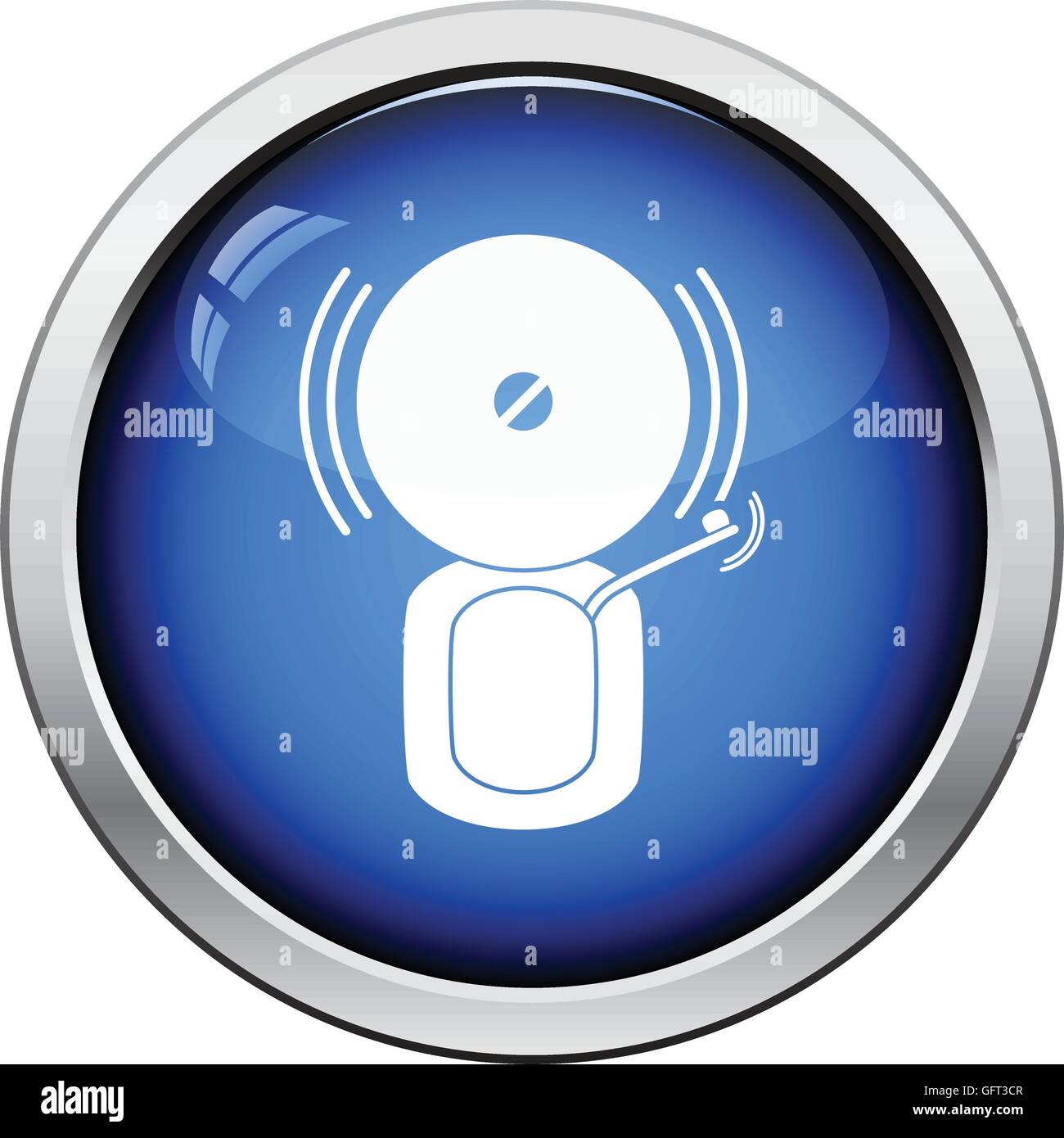 Fire alarm icon. Glossy button design. Vector illustration Stock Vector ...