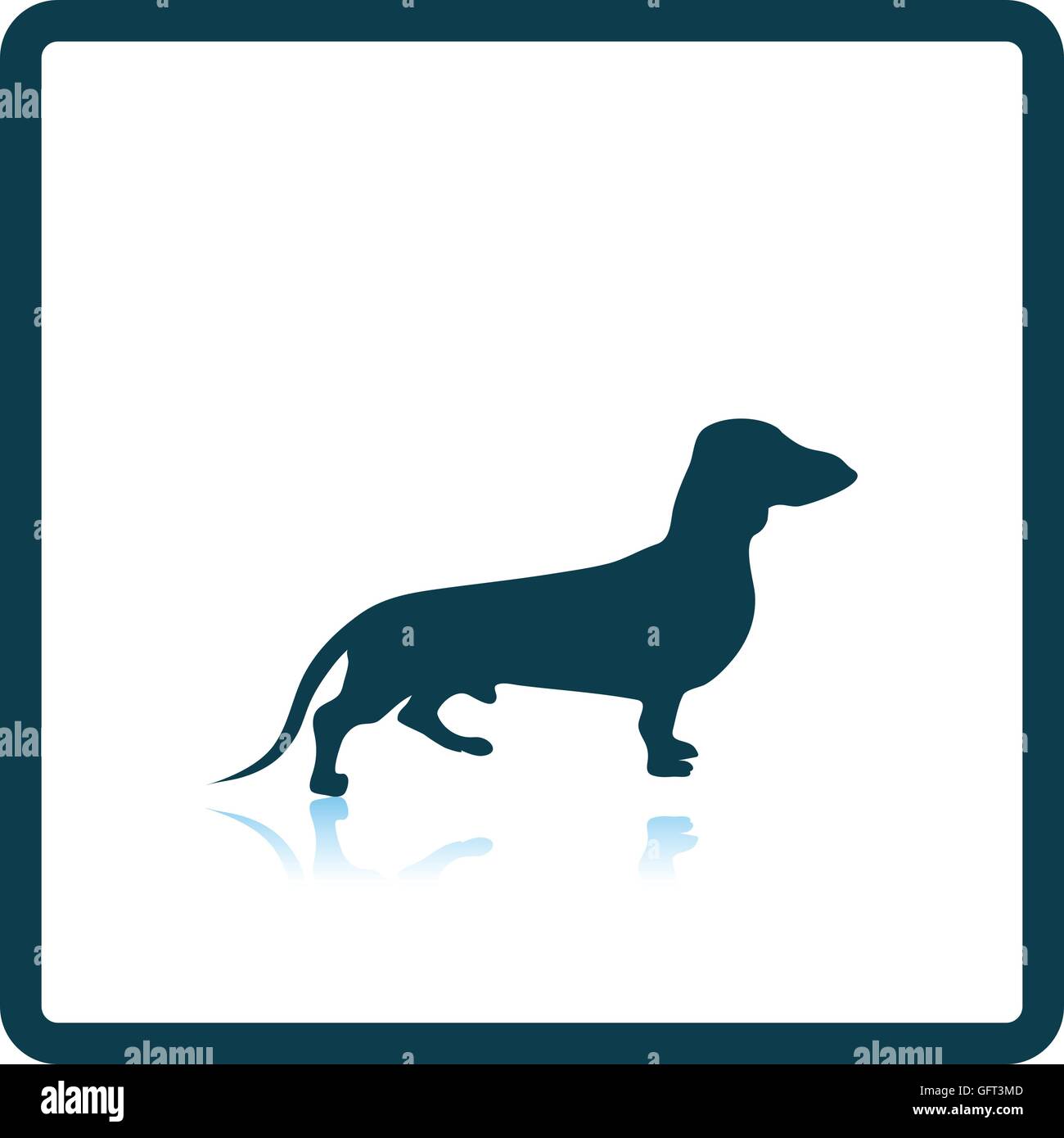 Dachshund dog icon. Shadow reflection design. Vector illustration Stock ...