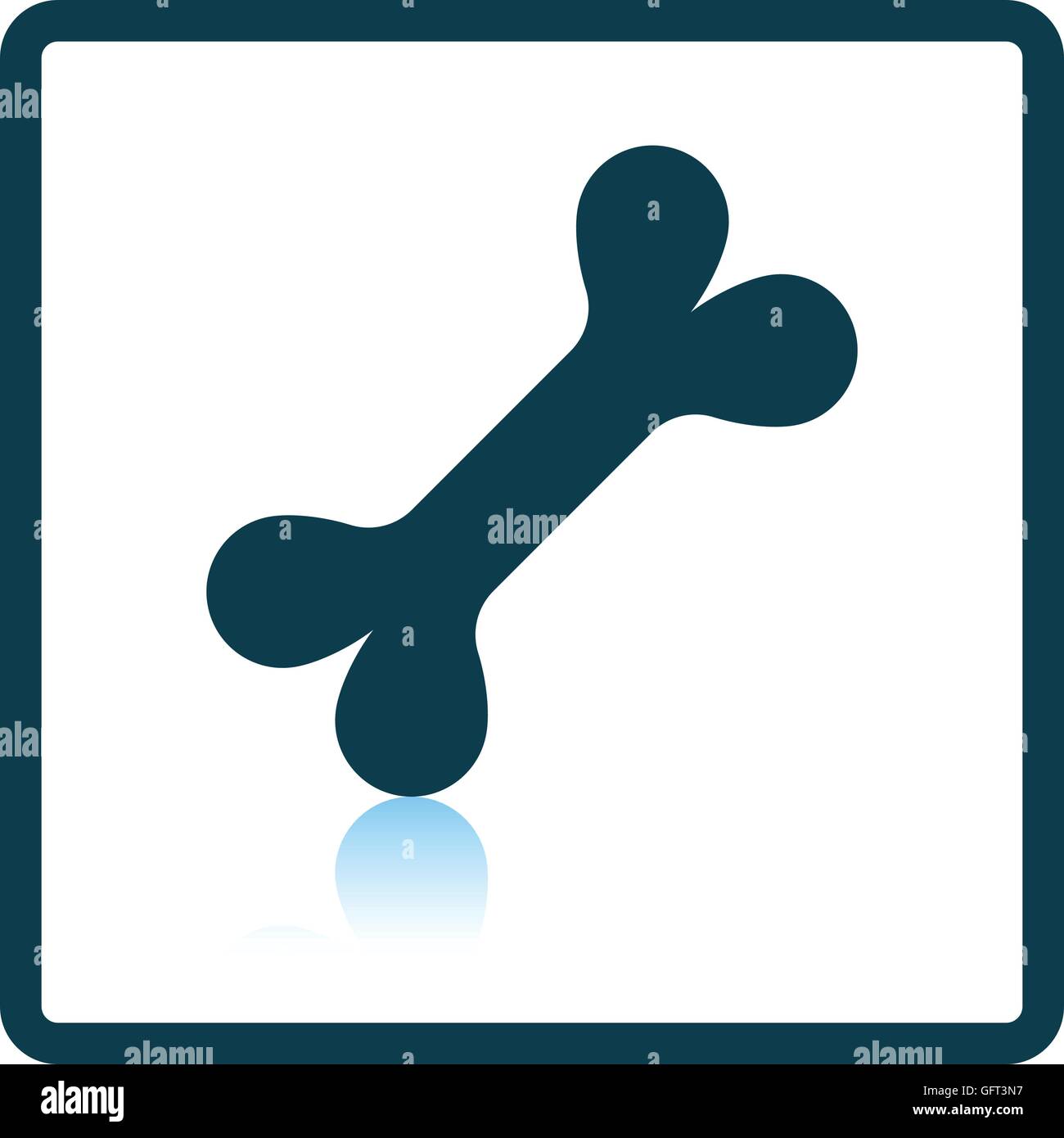 Dog food bone icon. Shadow reflection design. Vector illustration Stock ...