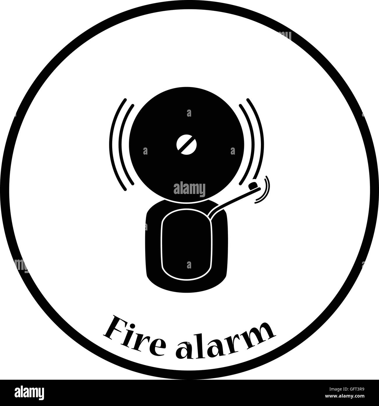 Fire alarm icon. Thin circle design. Vector illustration Stock Vector ...