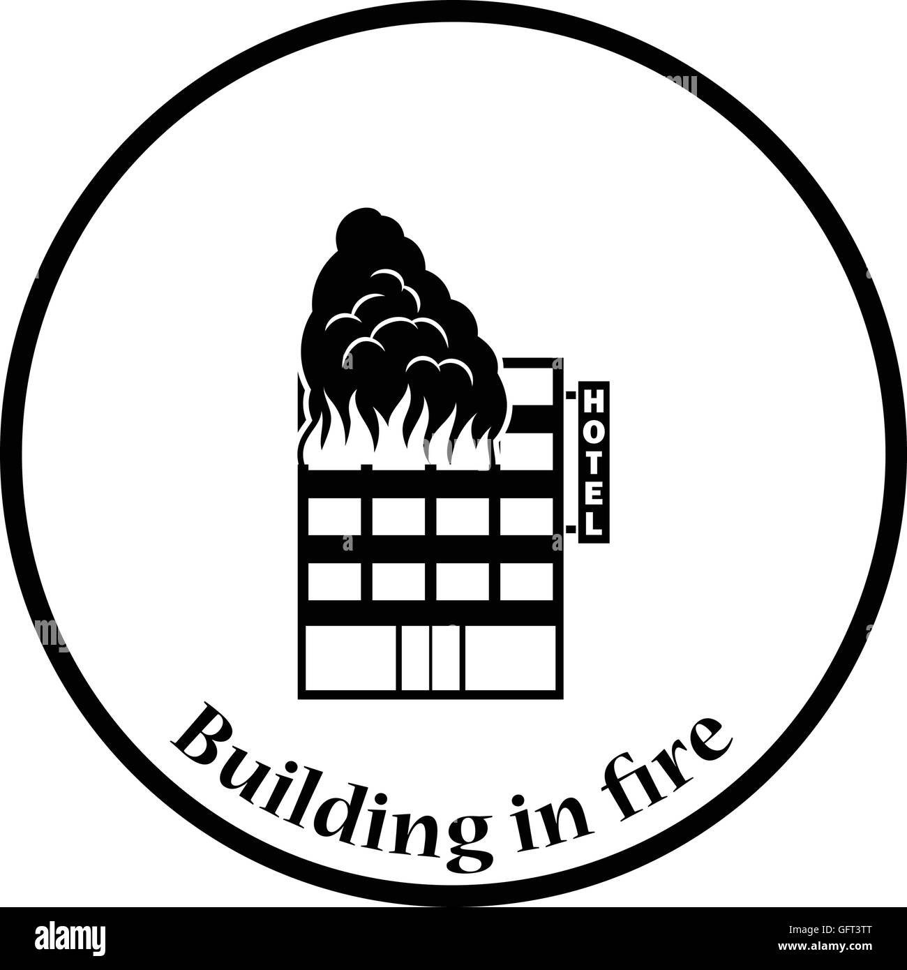 Fire smoke icon thin circle hi-res stock photography and images - Alamy