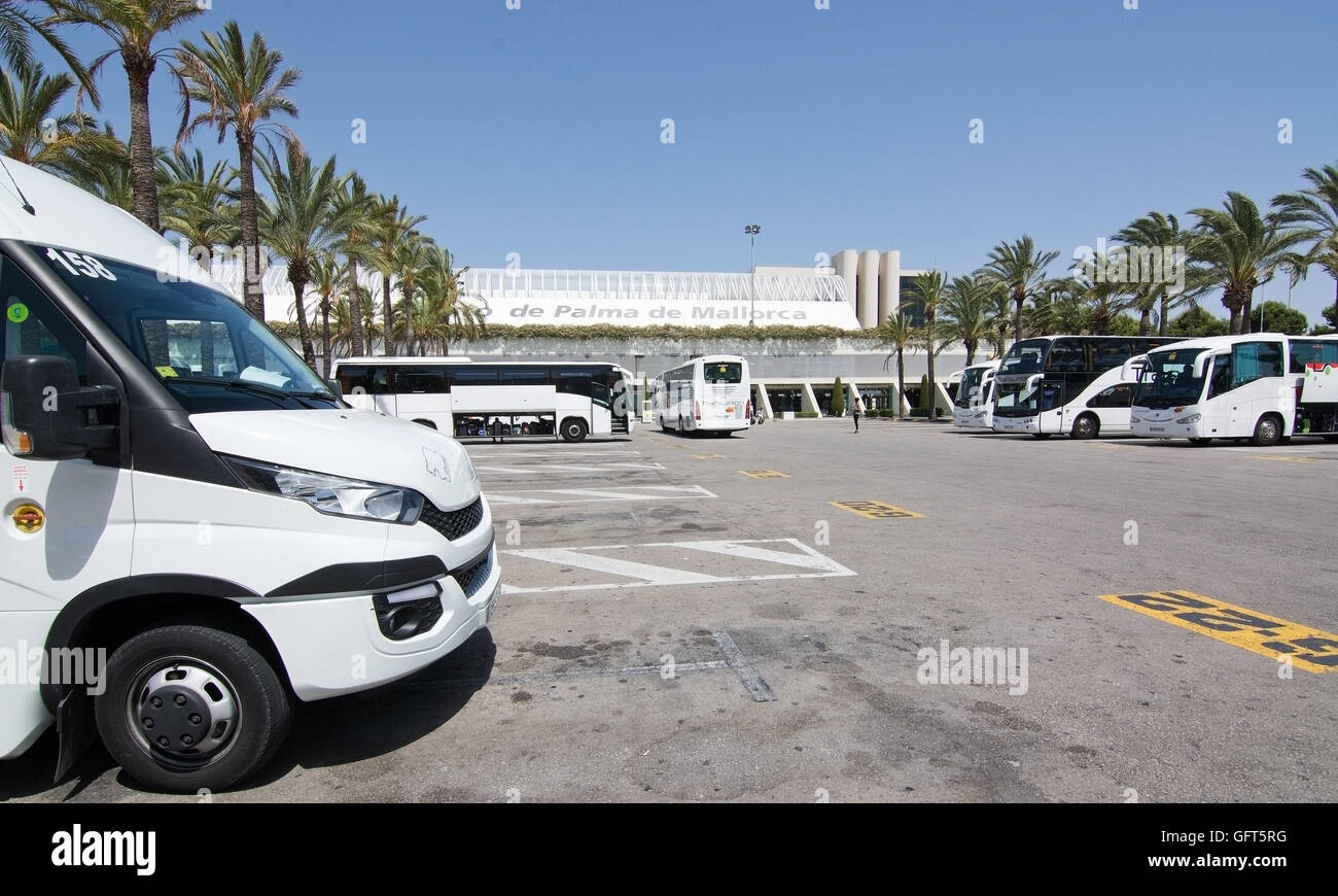 Logistics with buses and transportation details outside the airport on ...