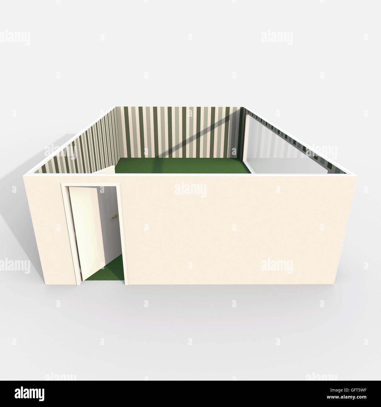 3d interior rendering perspective view of empty room apartment with ...