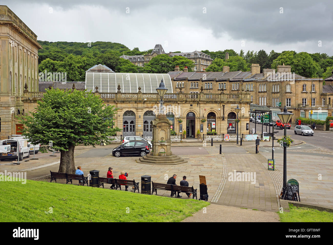 The baths at Buxton, a beautiful Spa town in the Derbyshire Peak ...