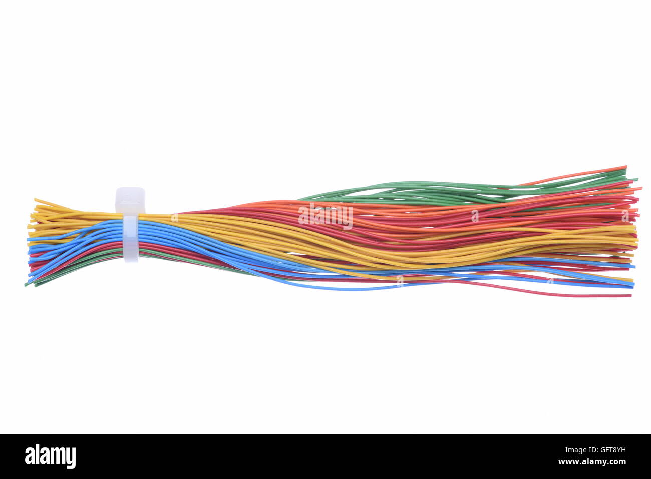 Colorful wires isolated on white background Stock Photo - Alamy