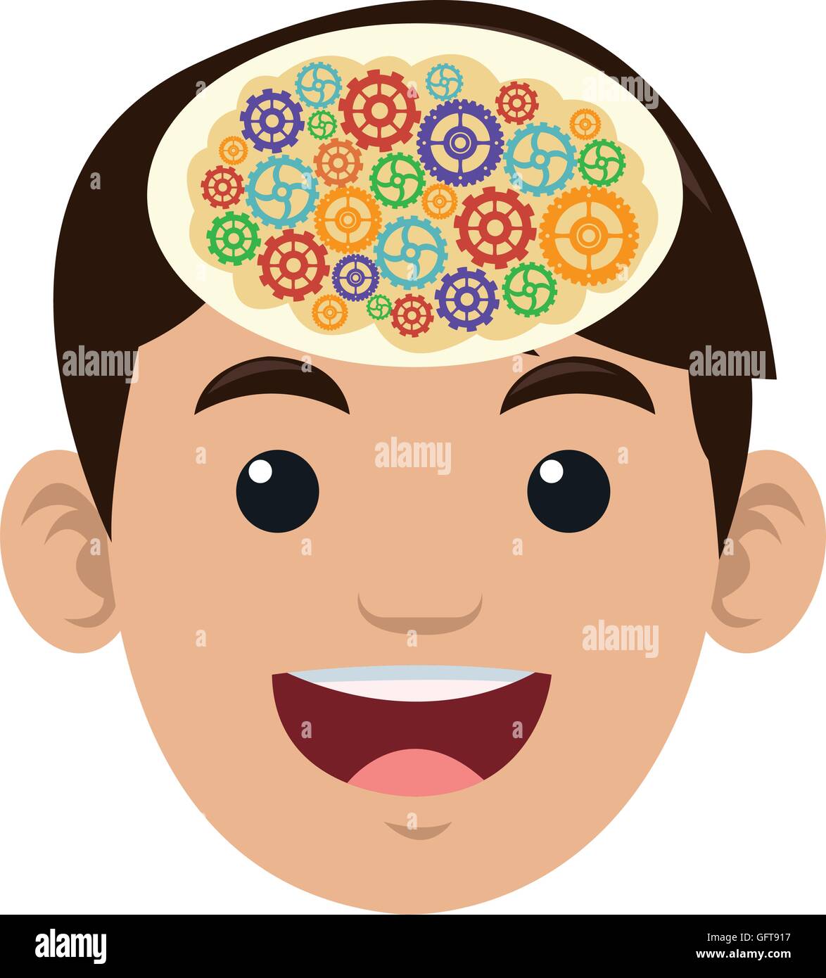 open human head with signs inside icon Stock Vector Image & Art - Alamy