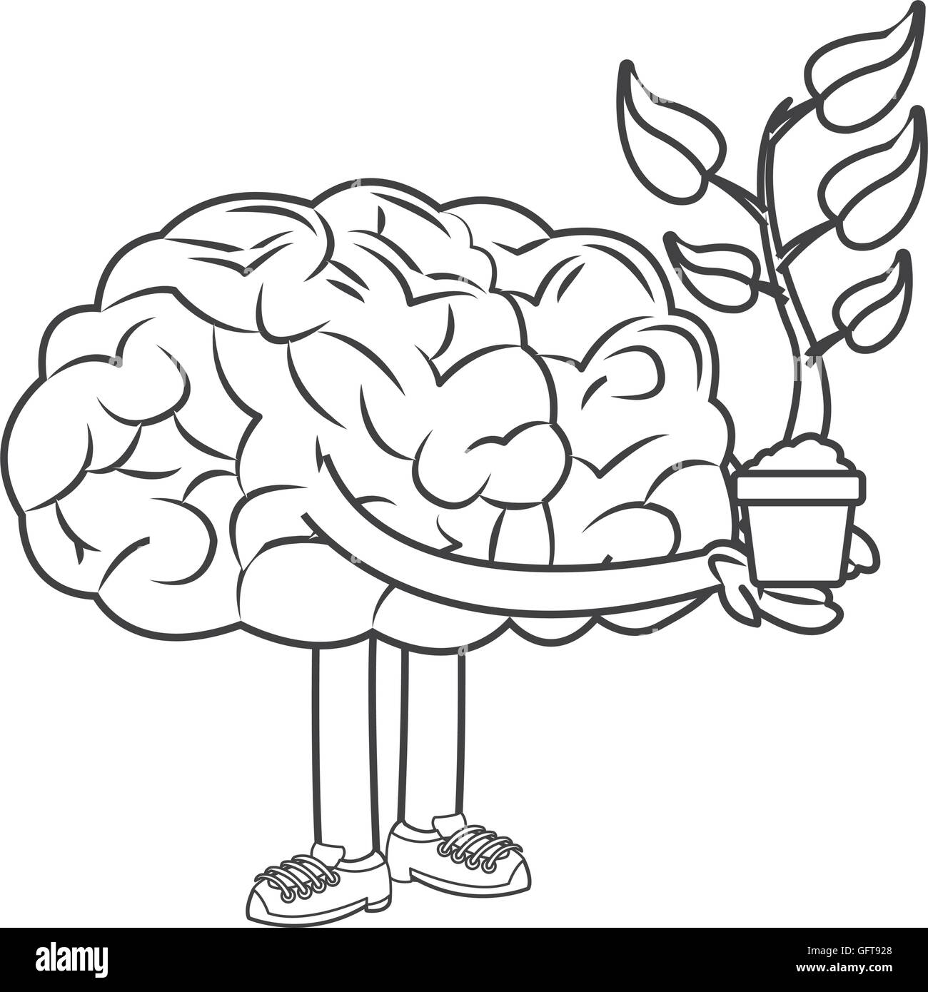 human brain holding sprout icon Stock Vector Image & Art - Alamy