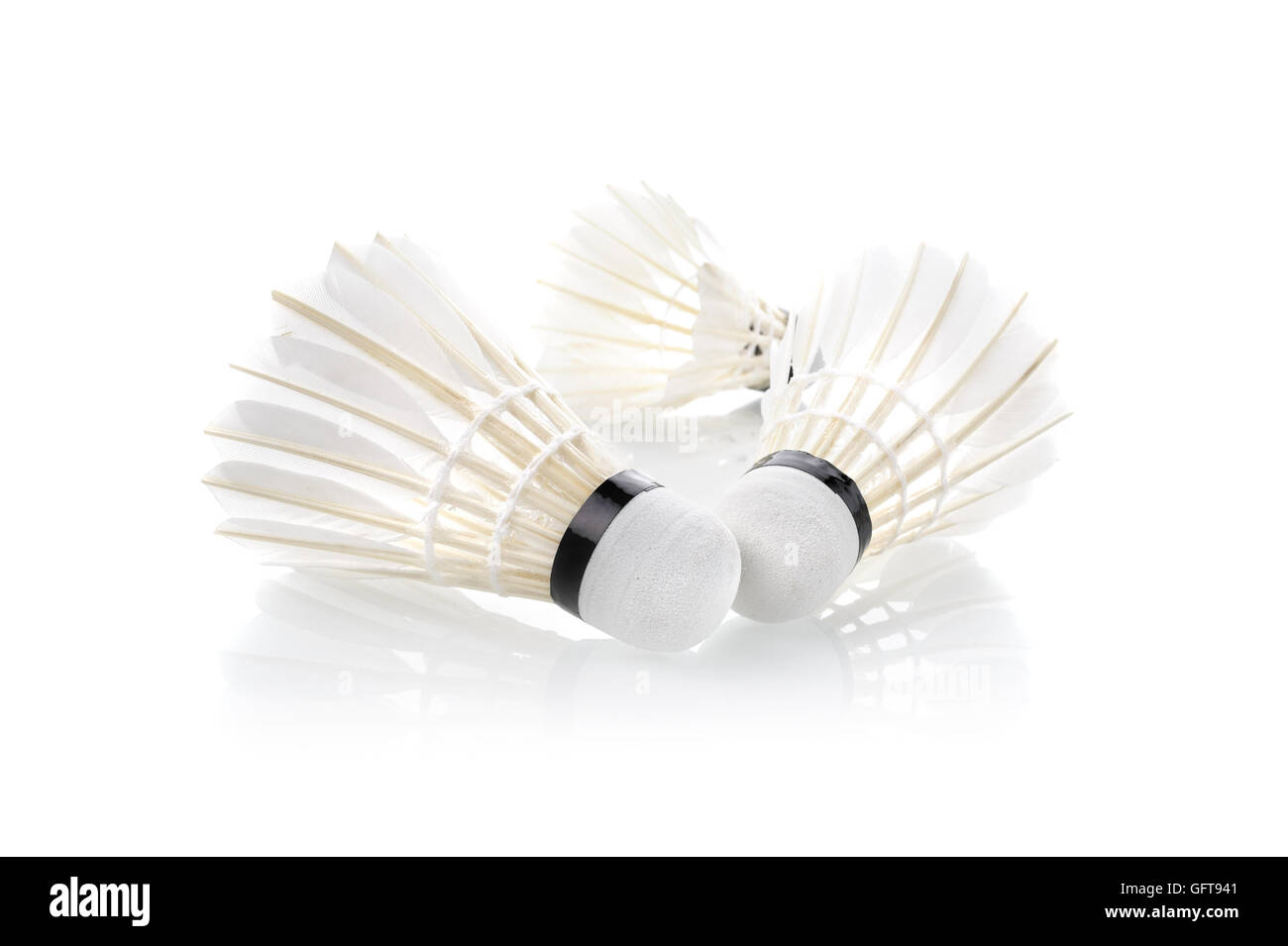 closeup shuttlecocks isolated on white background Stock Photo - Alamy