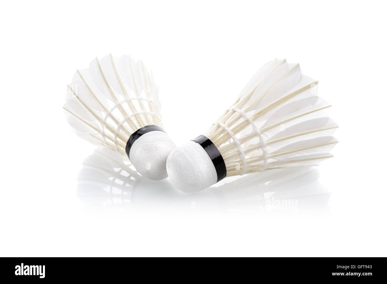 closeup shuttlecocks isolated on white background Stock Photo - Alamy
