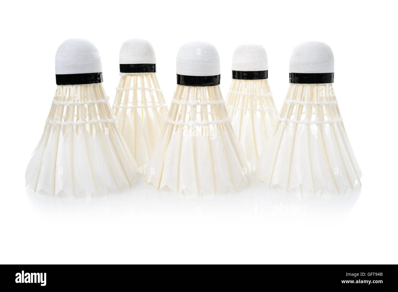 closeup shuttlecocks isolated on white background Stock Photo - Alamy