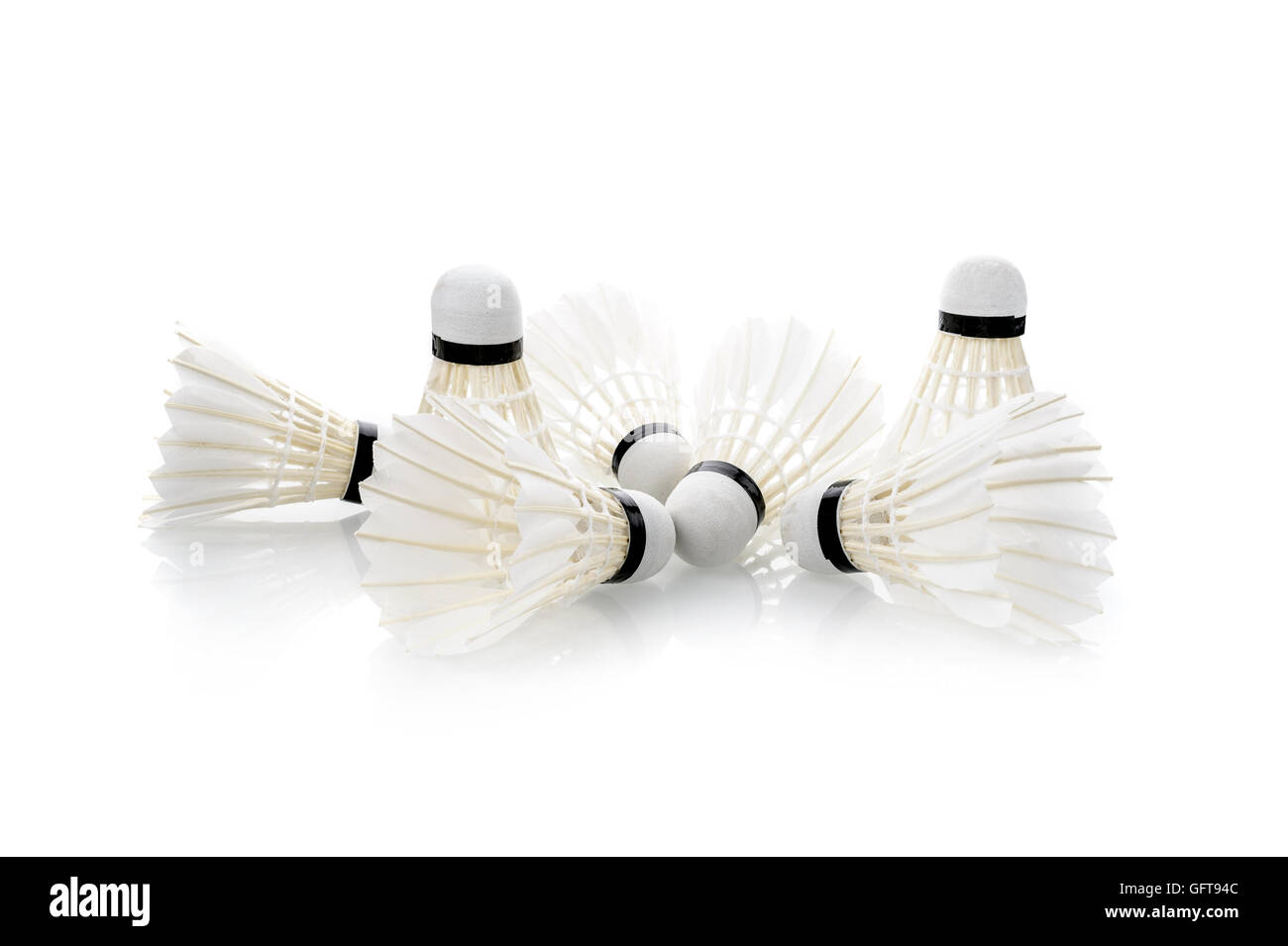 closeup shuttlecocks isolated on white background Stock Photo - Alamy