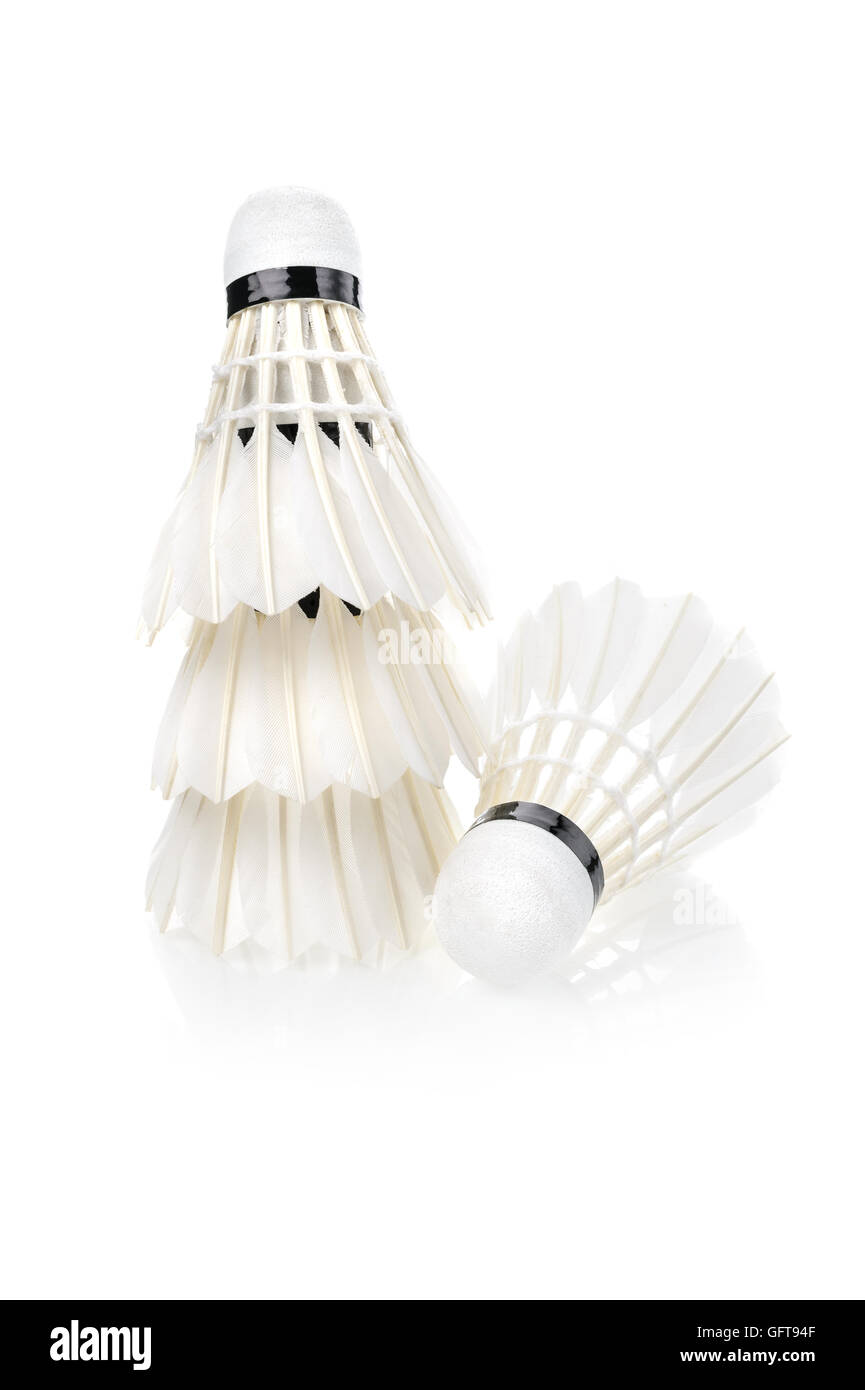 closeup shuttlecocks isolated on white background Stock Photo - Alamy
