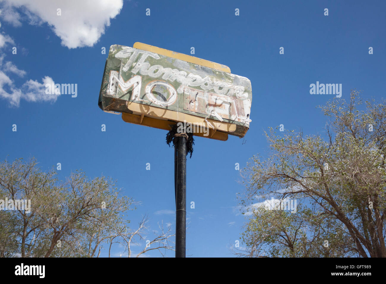 old distressed neon Motel sign in the desert Utah USA Stock Photo - Alamy