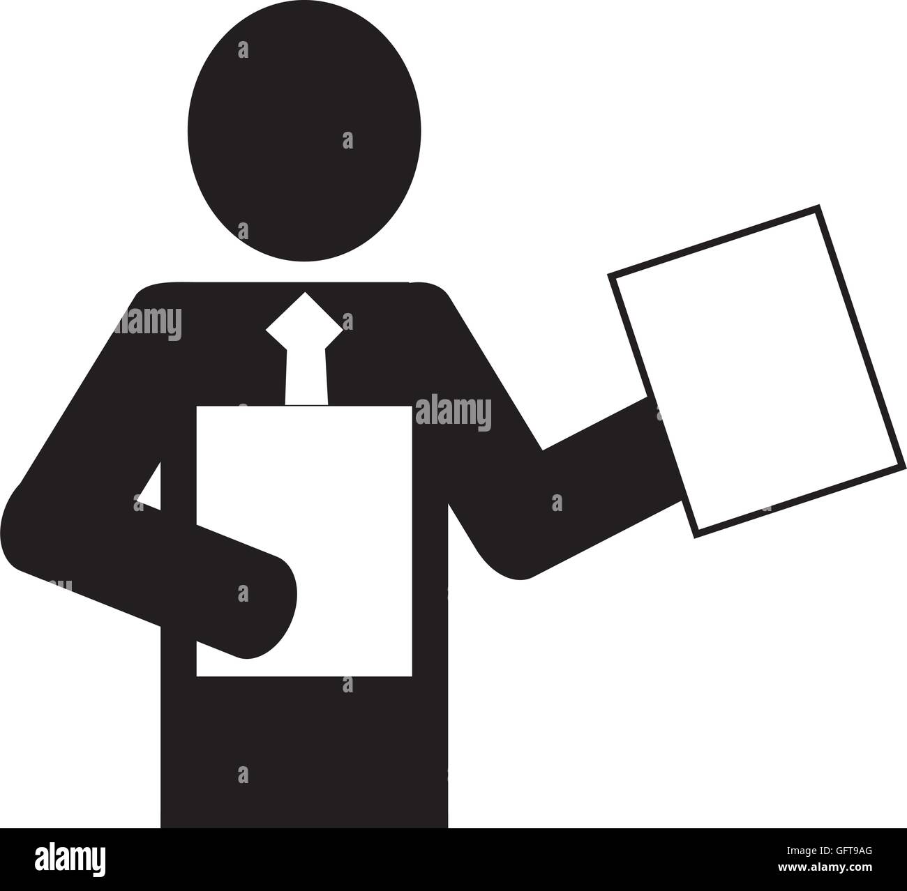 Office worker holding papers Stock Vector Images - Alamy