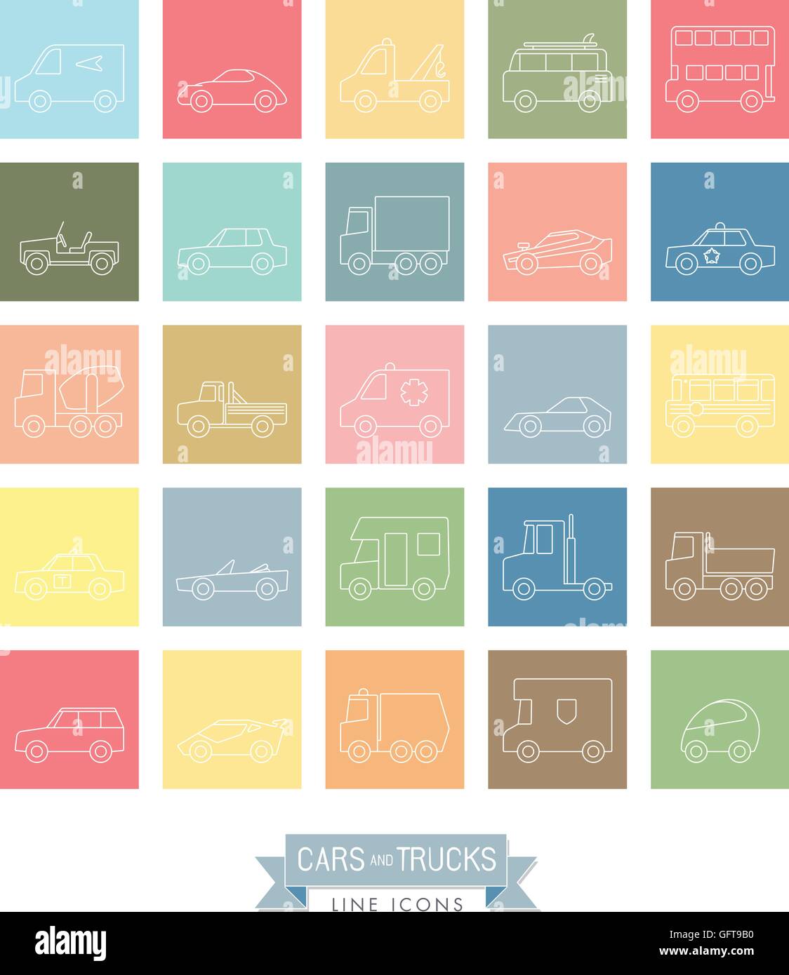 Cars in line school Stock Vector Images - Alamy