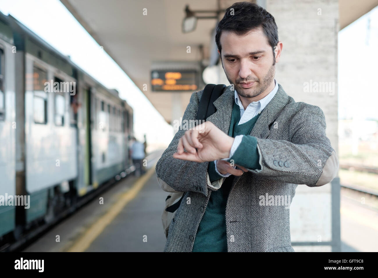 People waiting train impatient hi-res stock photography and images - Alamy