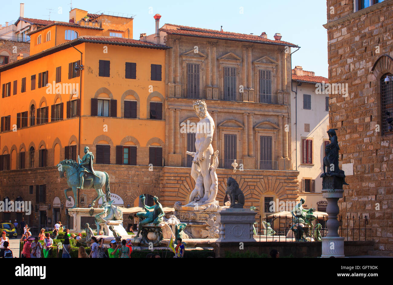 View of the Fountain of Neptune, work of the sculptor Bartolomeo ...