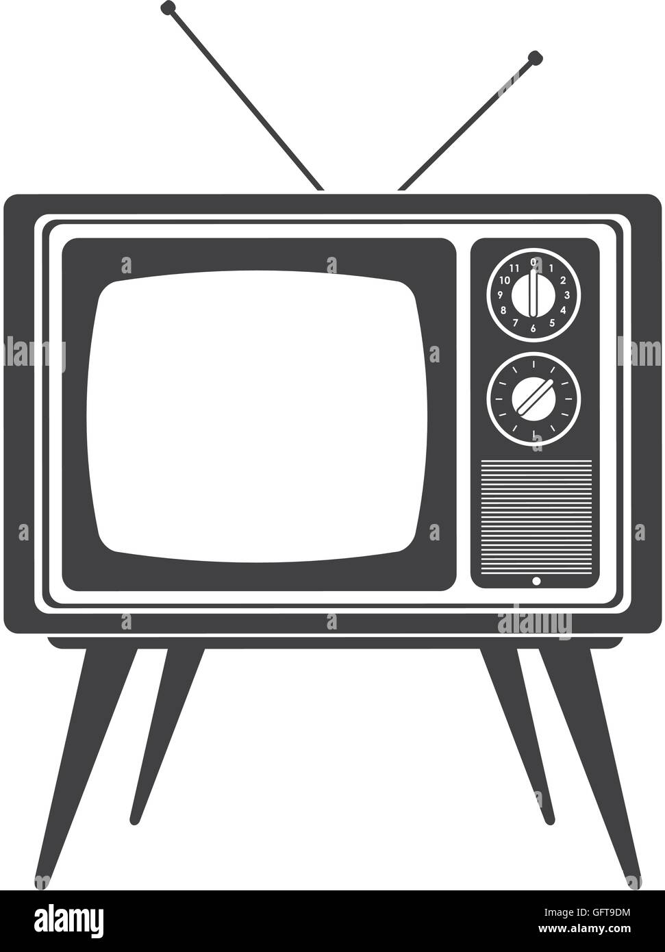 retro classic tv with antenna icon Stock Vector Image & Art - Alamy