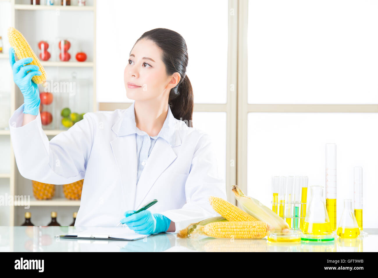 test result of genetic modification food recording on clipboard Stock ...