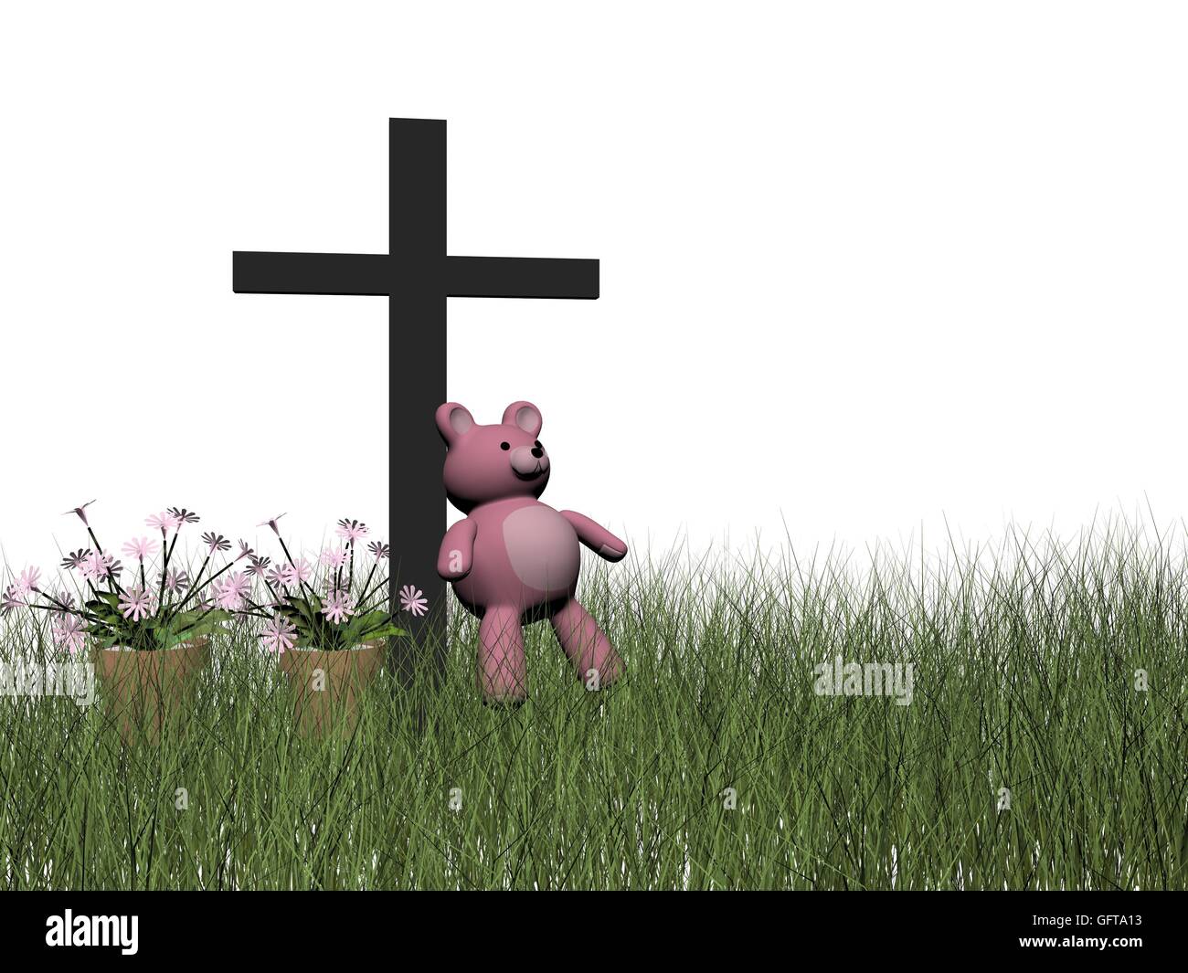 death of a little girl isolated in white background Stock Photo - Alamy