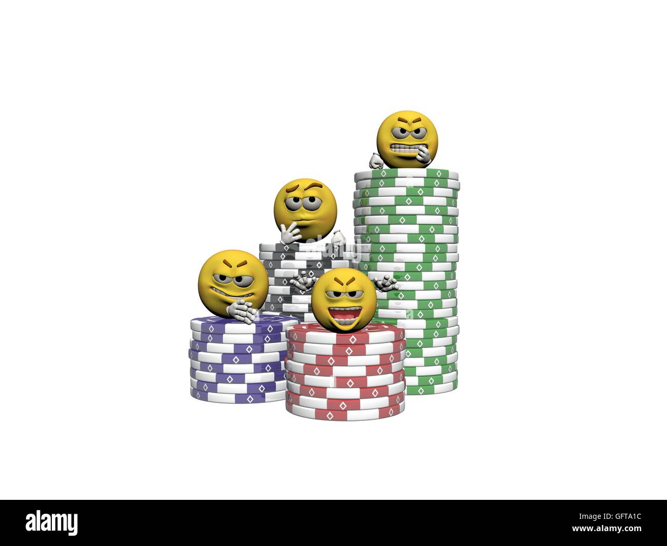 emoticon that play casino isolated in white background Stock Photo - Alamy
