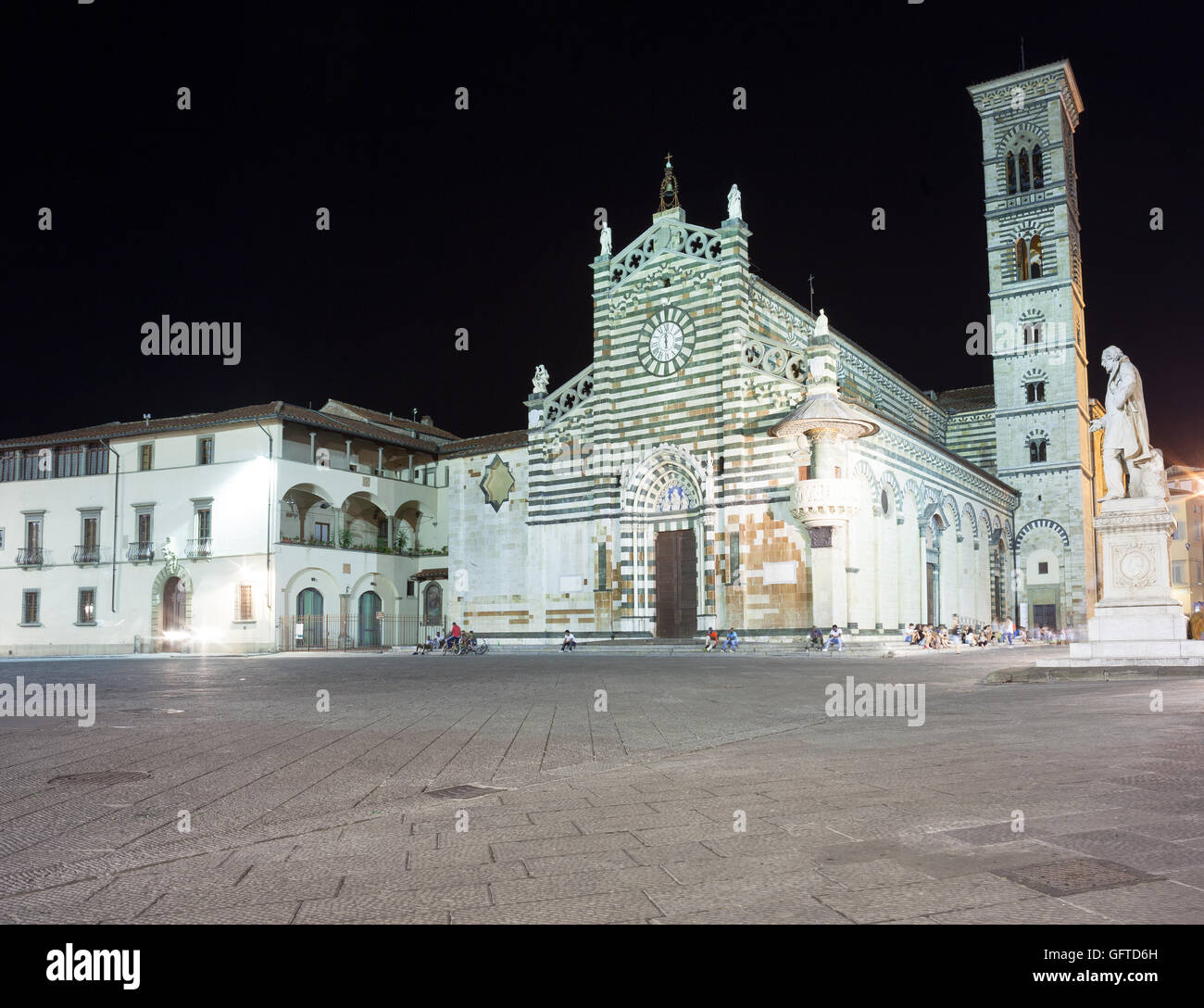 PRATO, ITALY - JULY, 11: Nightview of the Prato Cathedral on July 11 ...