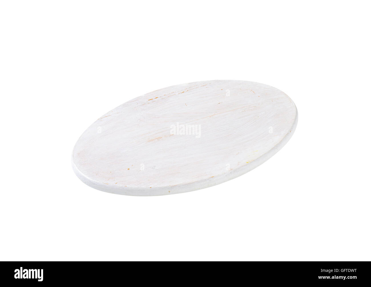 Oval wooden cutting board painted white Stock Photo - Alamy