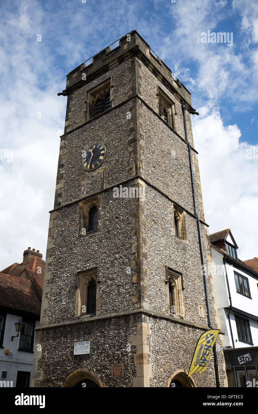 St Albans Clocktower is a rare example of a medieval belfry Stock Photo ...