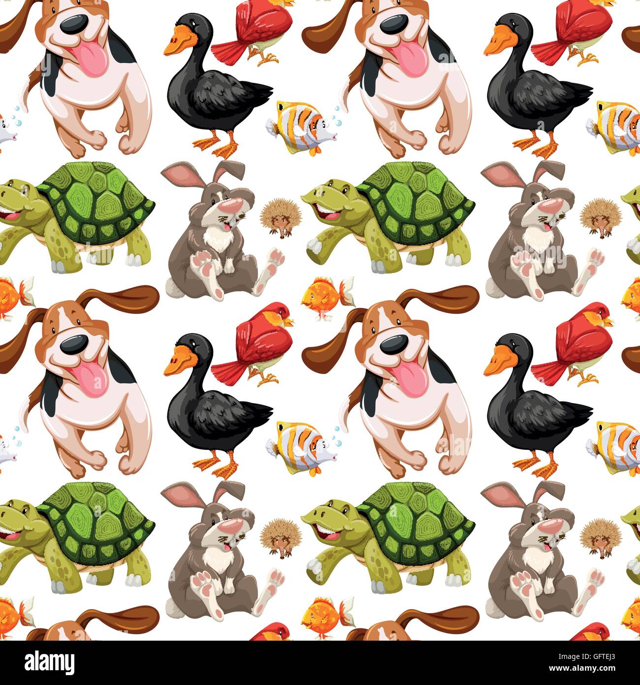 Seamless background with many animals illustration Stock Vector Image ...