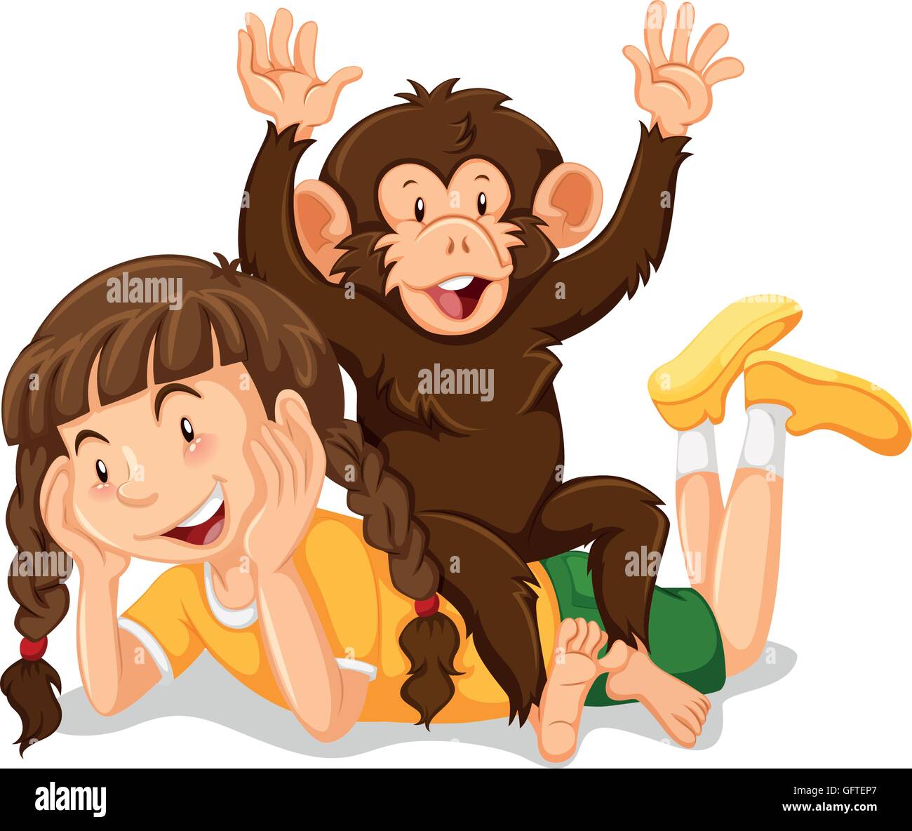 Girl Monkey Cartoon Cute