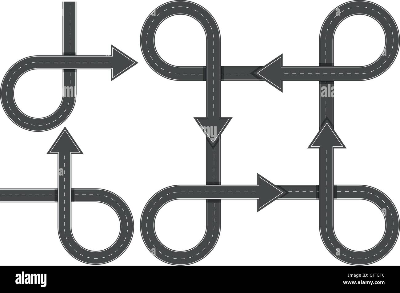 Roads with arrow direction illustration Stock Vector Image & Art - Alamy