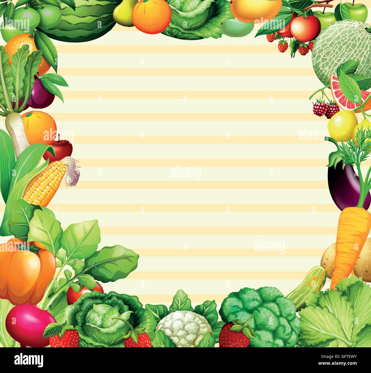 Fruit And Vegetable Border Clip Art Free Fruit Vegetable Border
