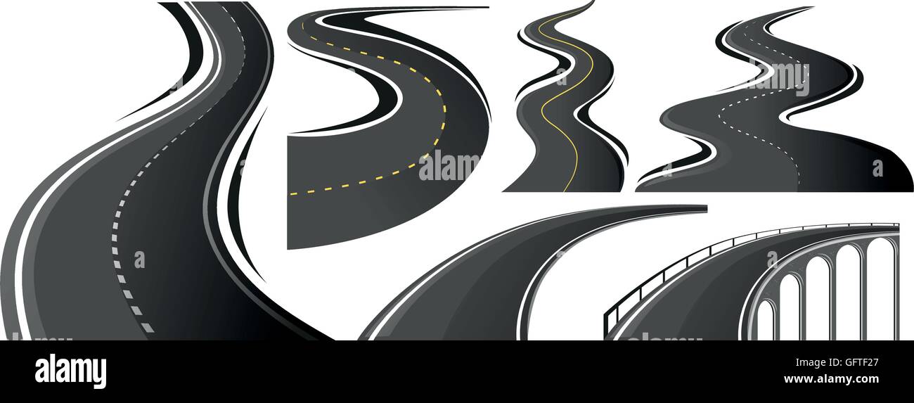 Different shape of roads illustration Stock Vector Image & Art - Alamy