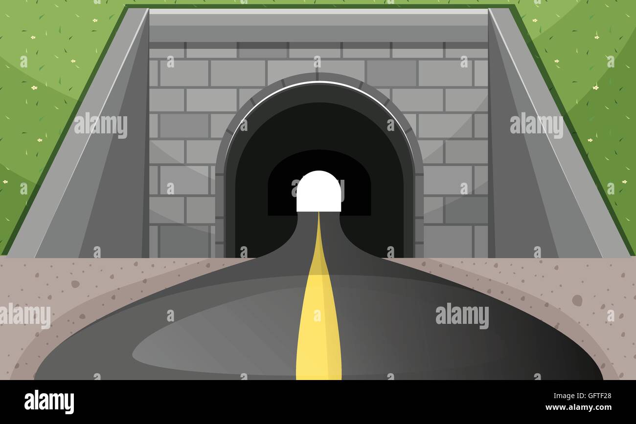 Tunnel through Stock Vector Images - Alamy
