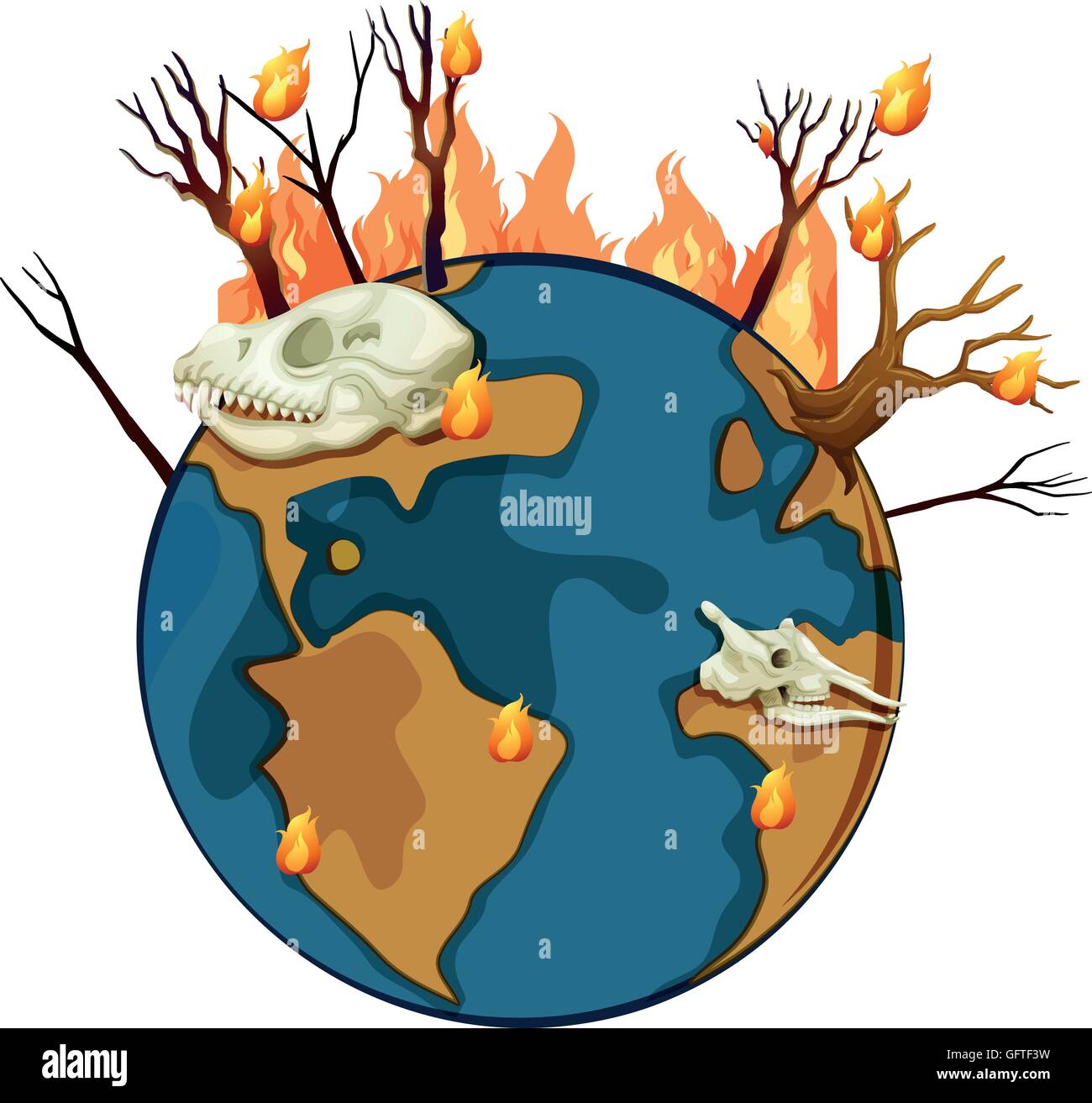 Earth on fire Stock Vector Images - Alamy