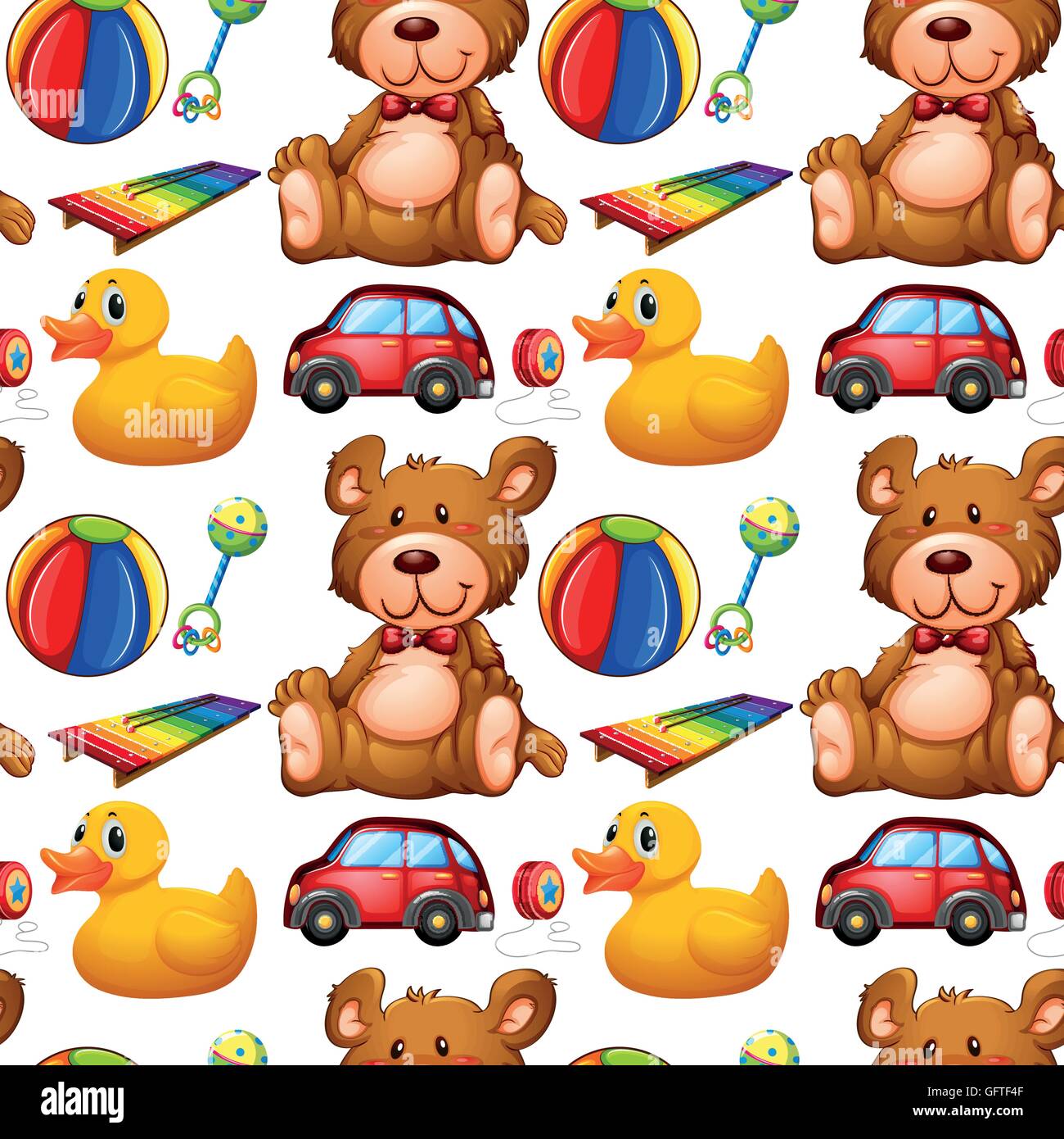 Seamless background with many toys illustration Stock Vector Image ...