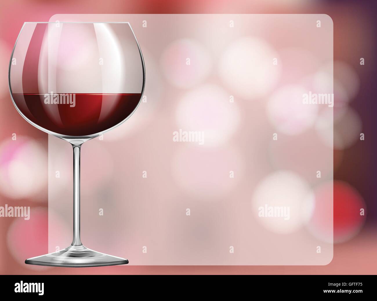 Frame design with red wine in glass illustration Stock Vector Image ...