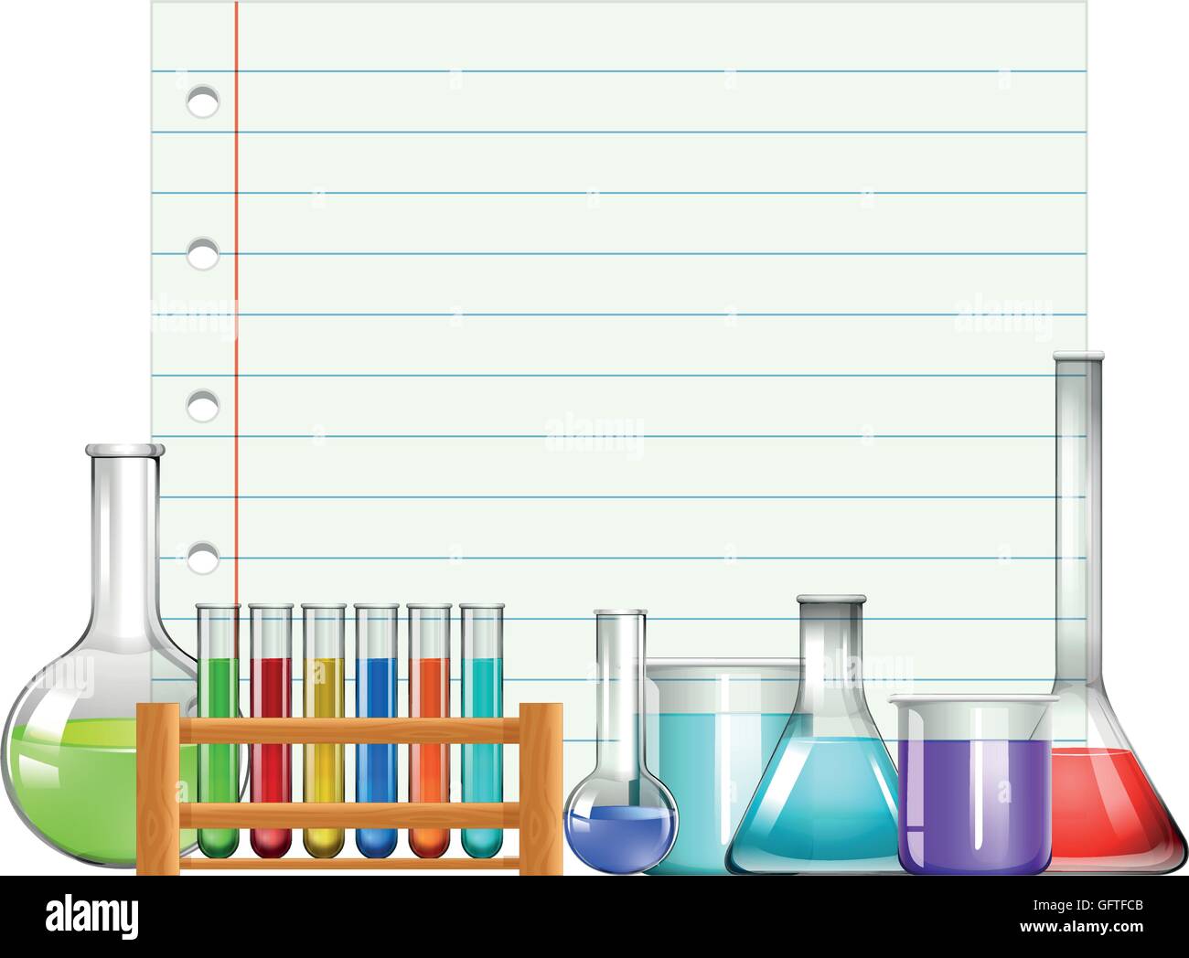 Paper design with beakers and testtubes illustration Stock Vector Image ...