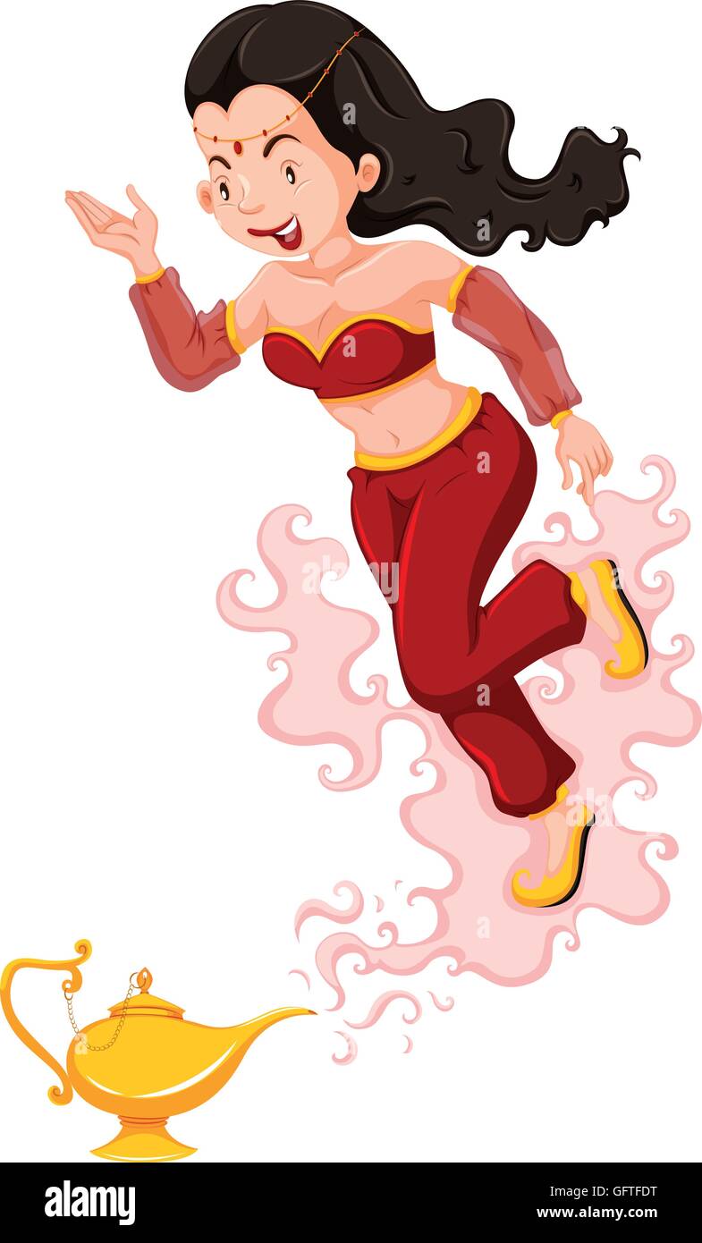 Genie in red costume illustration Stock Vector Image & Art - Alamy