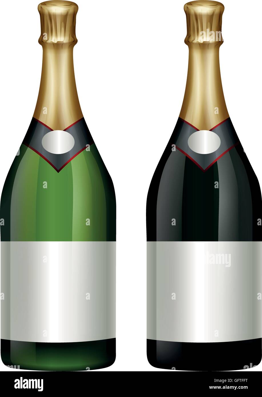 Two wine bottles Stock Vector Images - Alamy