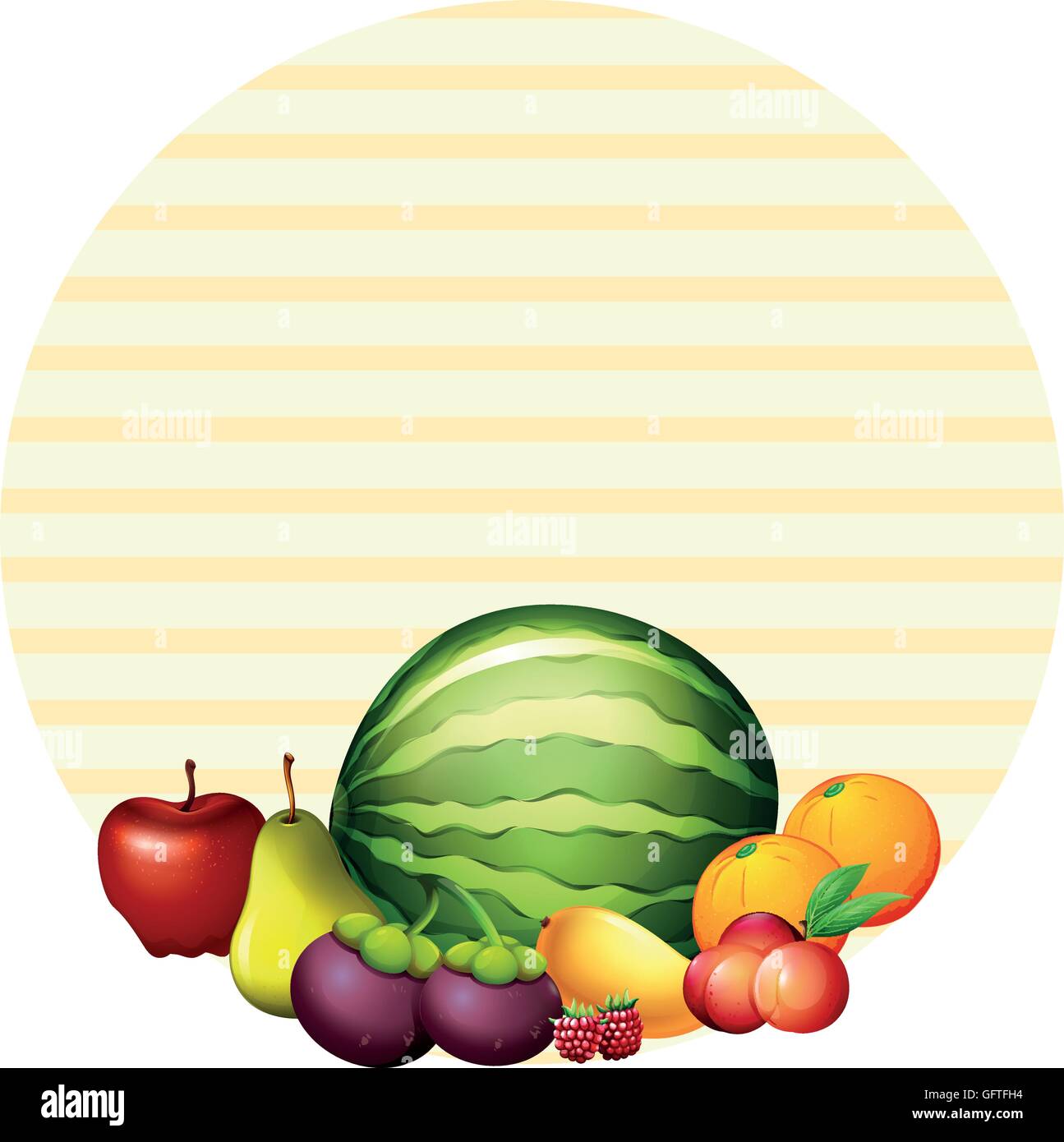 Banner design with fresh fruits illustration Stock Vector Image & Art ...