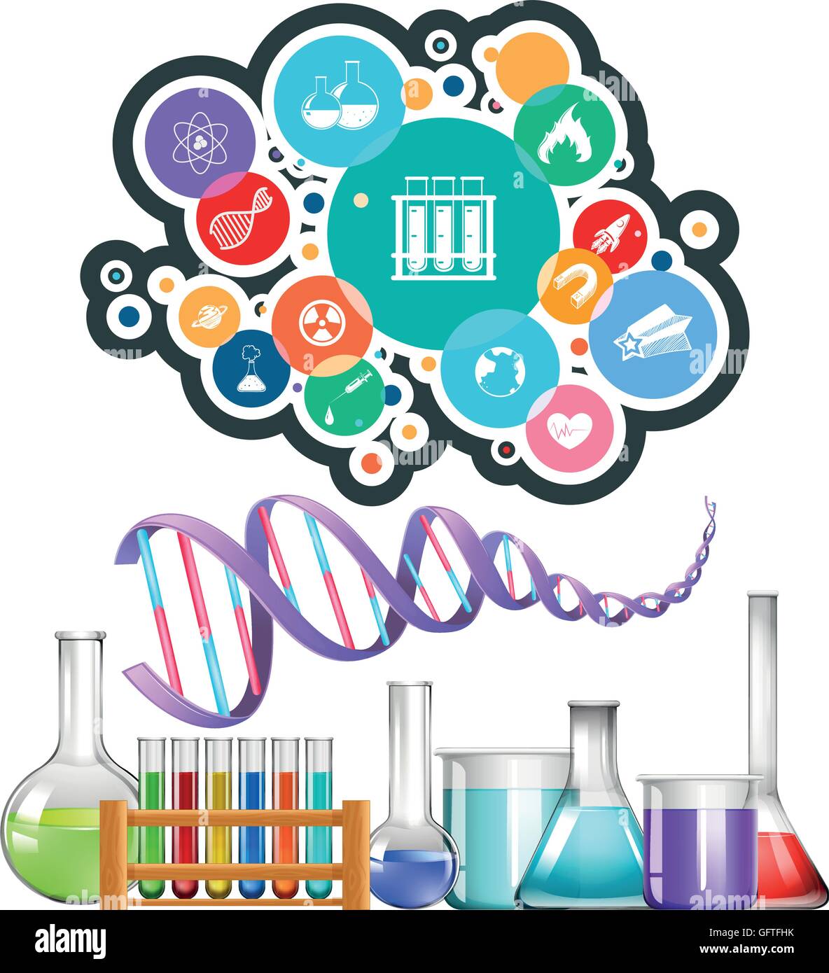 Science equipment and icons illustration Stock Vector Image & Art - Alamy