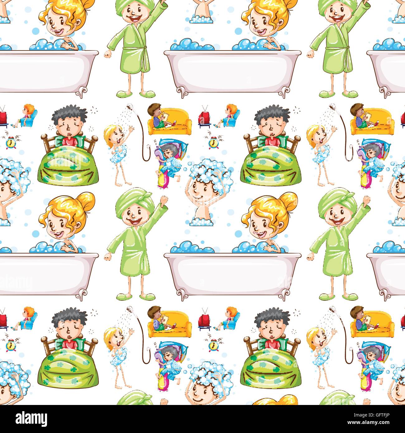Kids Bath Clipart