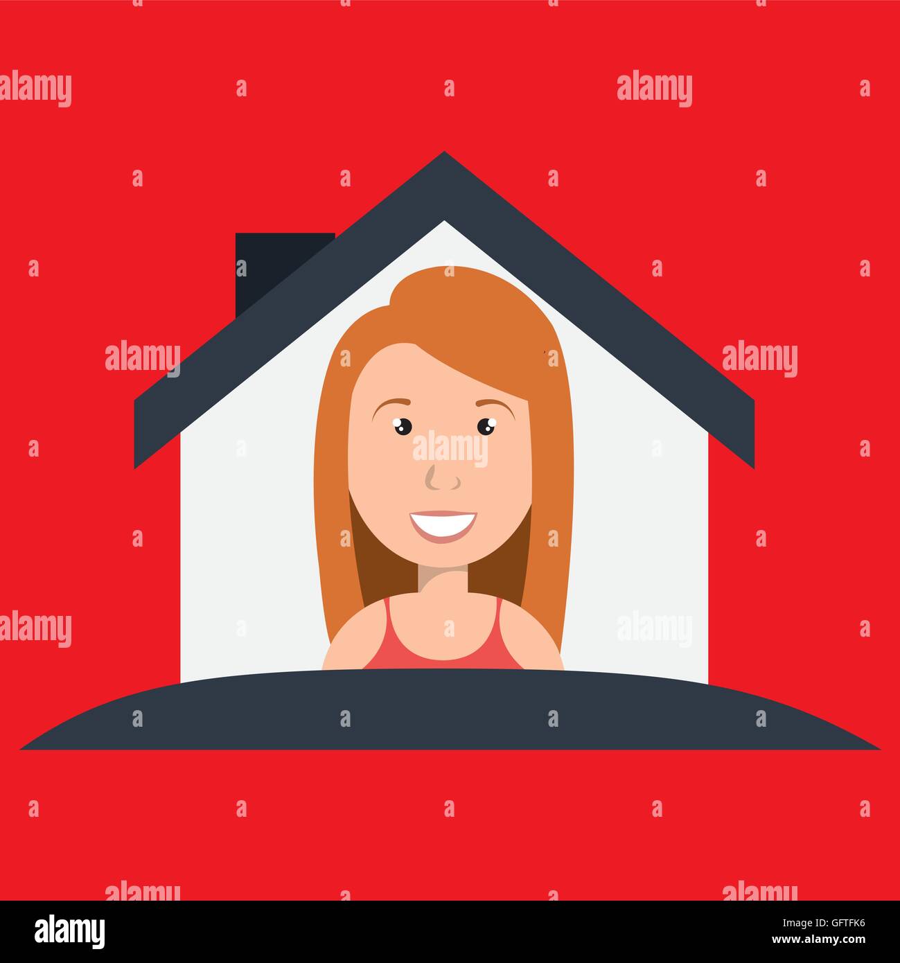 woman house insurance red Stock Vector Image & Art - Alamy