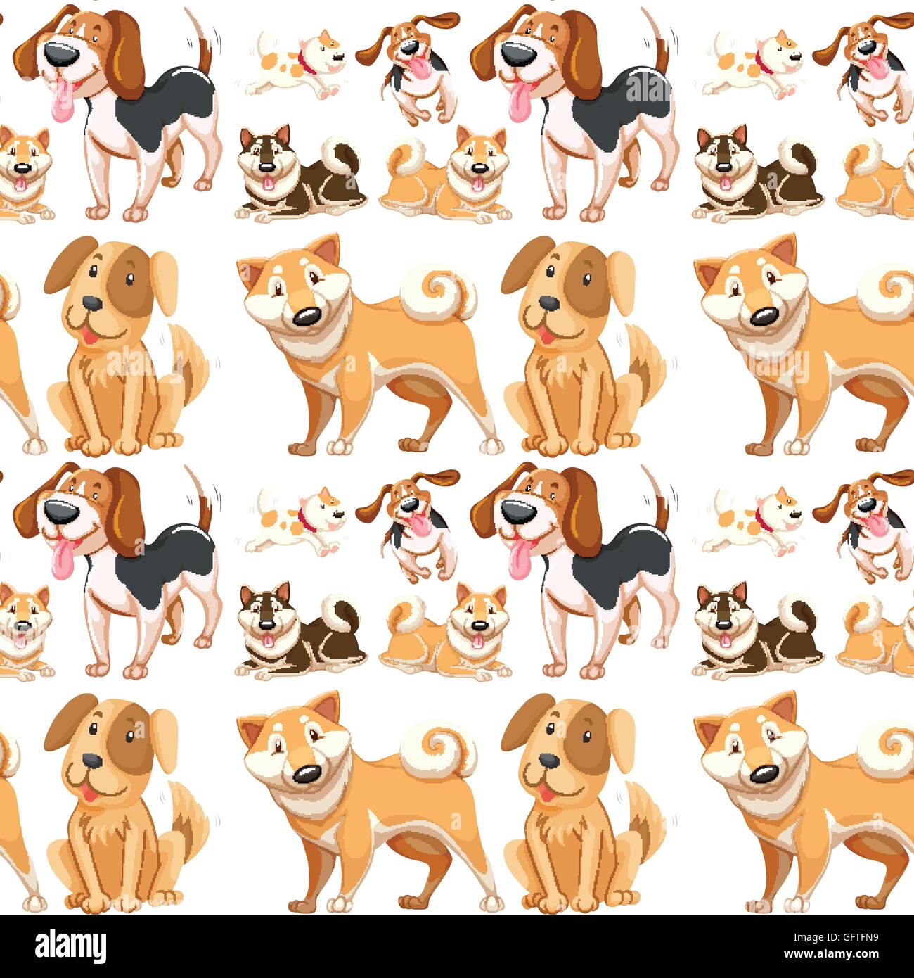 Seamless background with many dogs illustration Stock Vector Image ...