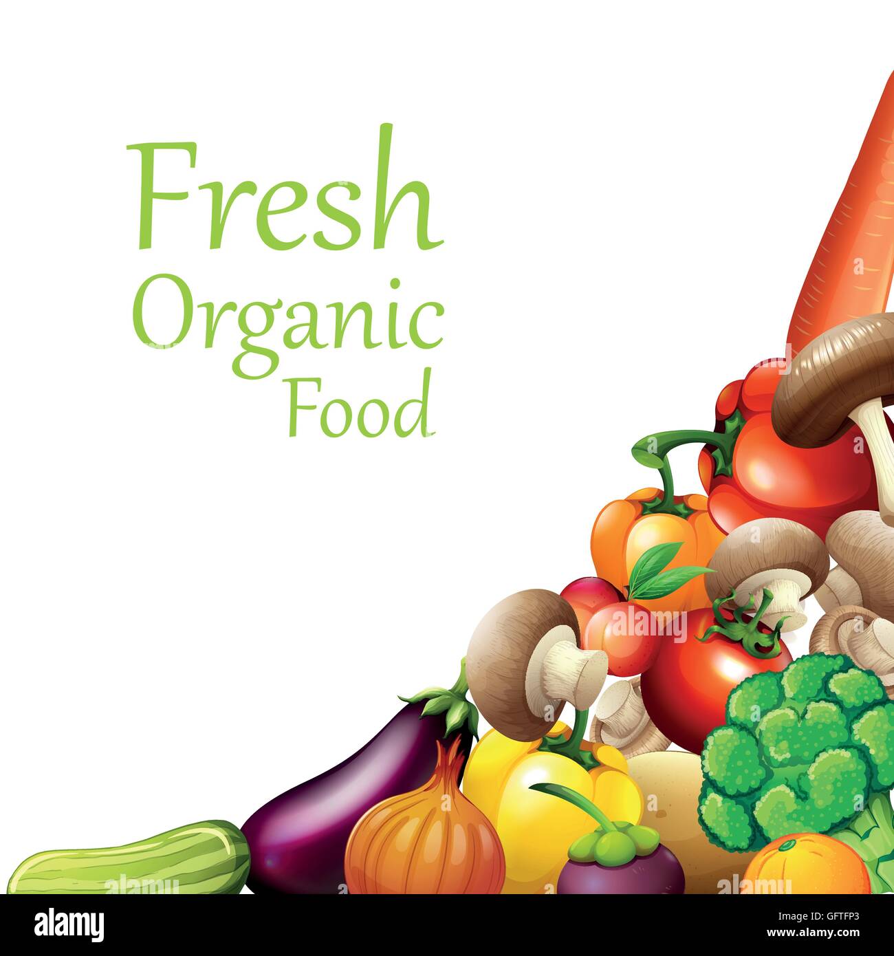 Border design fresh vegetables illustration hi-res stock photography ...