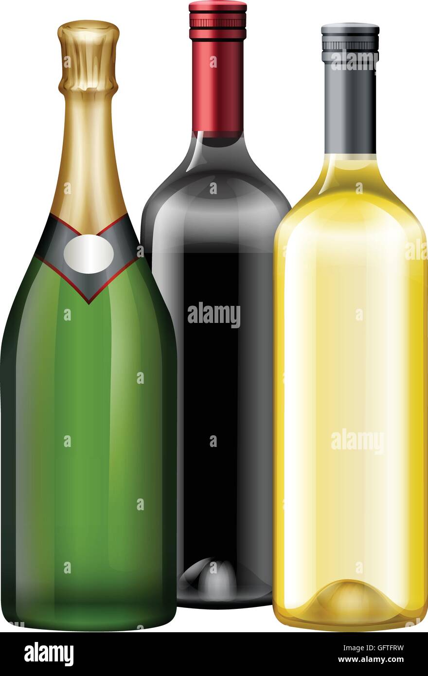 Three bottles vector vectors hi-res stock photography and images - Alamy