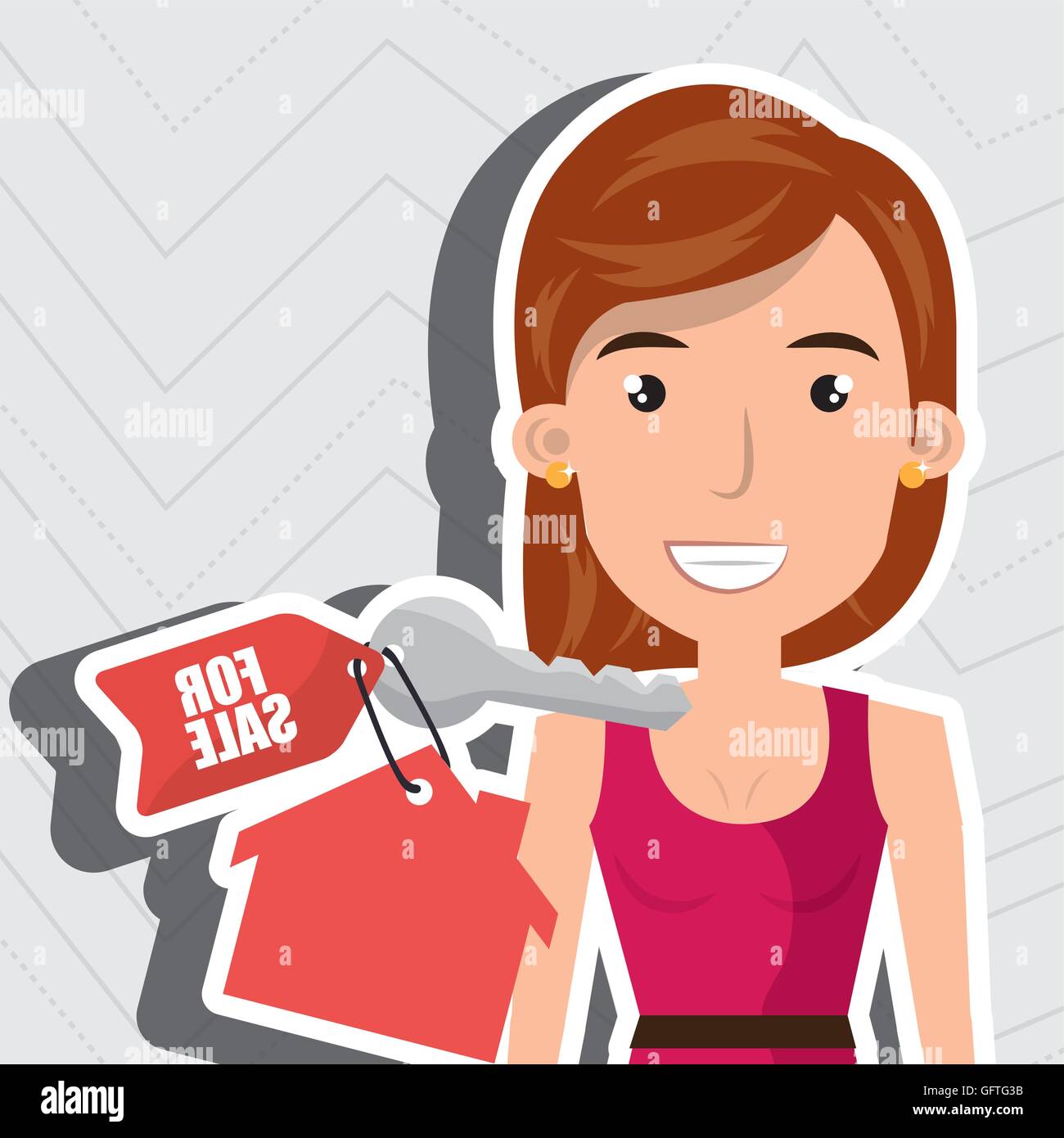 woman house key rent Stock Vector Image & Art - Alamy